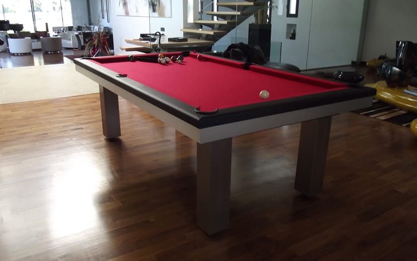 Rectangular stainless steel and wood pool table FULL LOFT By Billards ...