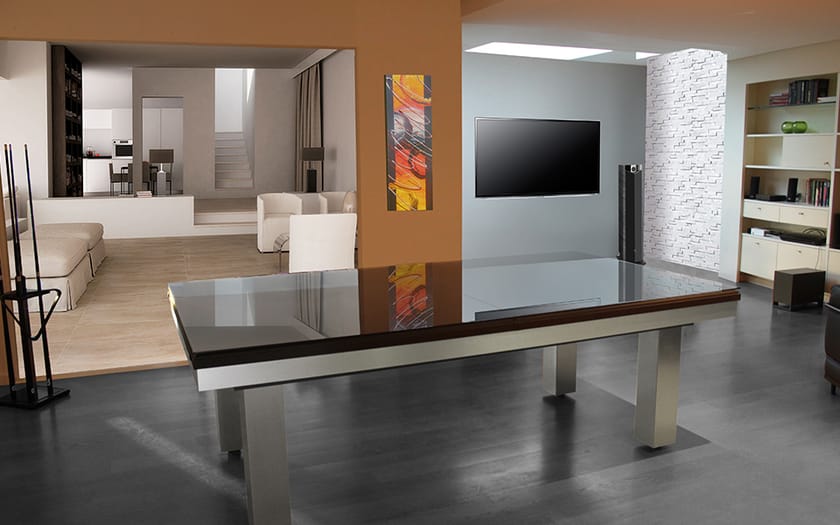 Rectangular stainless steel and wood pool table FULL LOFT By Billards ...