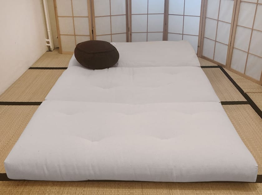 Japanese style rectangular fabric pouf bed FUTON POUFF By Vivere Zen