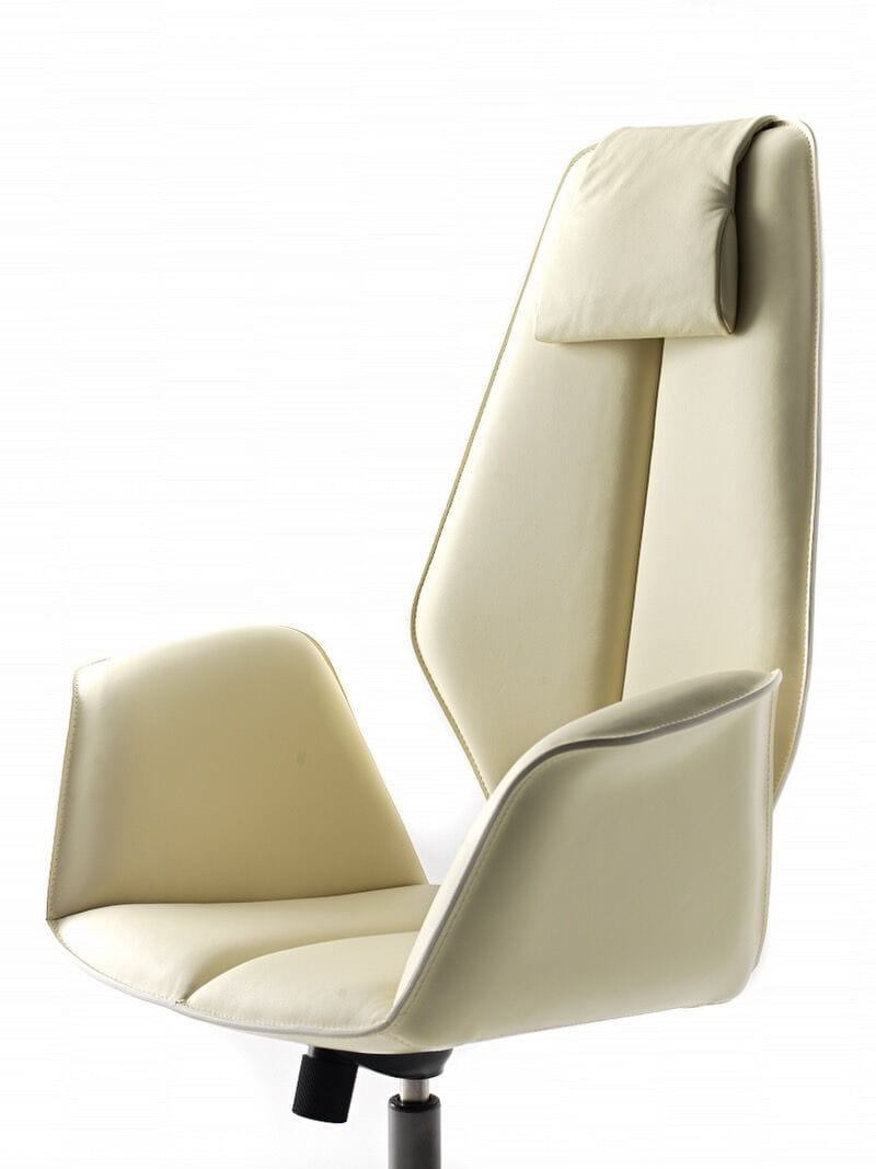 FOSCA BIG TALL Swivel height-adjustable leather executive chair By ...