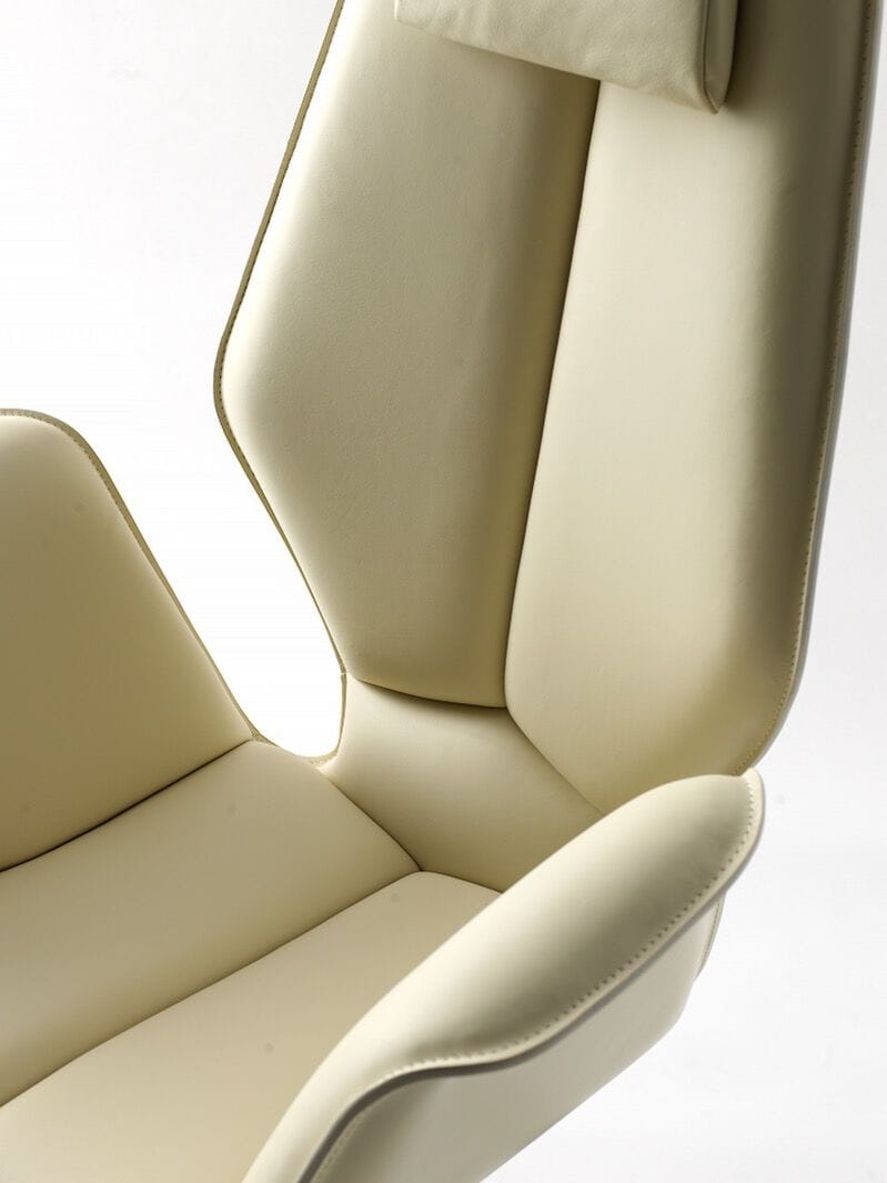 FOSCA BIG TALL Swivel height-adjustable leather executive chair By ...