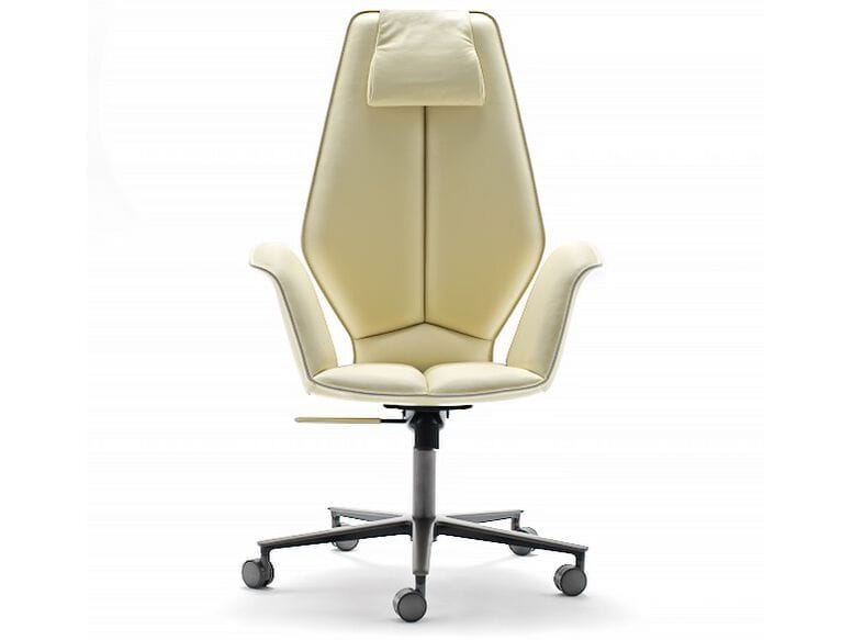 FOSCA BIG TALL Swivel height-adjustable leather executive chair By ...