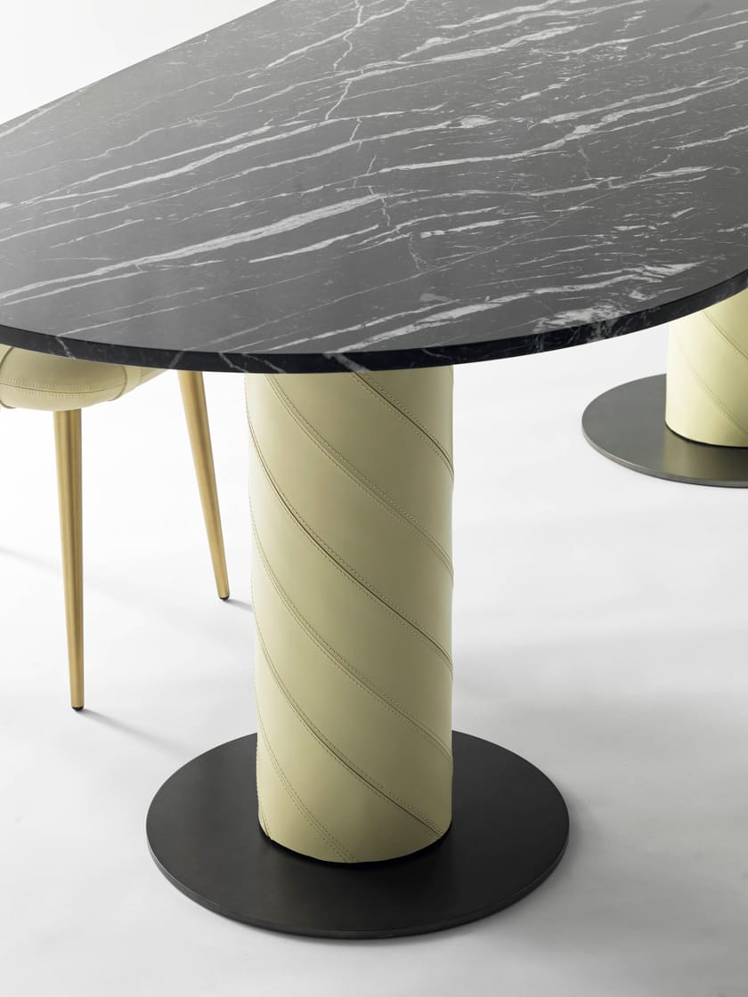 ROLLING 2B Oval marble dining table By Fasem | design Giancarlo Vegni