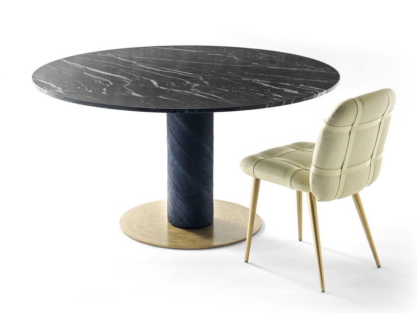 ROLLING Round marble dining table By Fasem | design Giancarlo Vegni