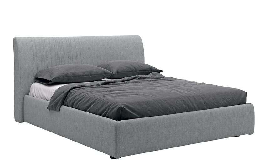 BENOIT Fabric double bed with upholstered headboard By Febal Casa