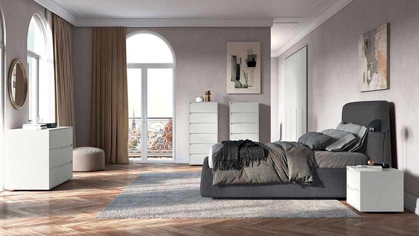 DAMIEN Wooden bedside table with drawers By Febal Casa