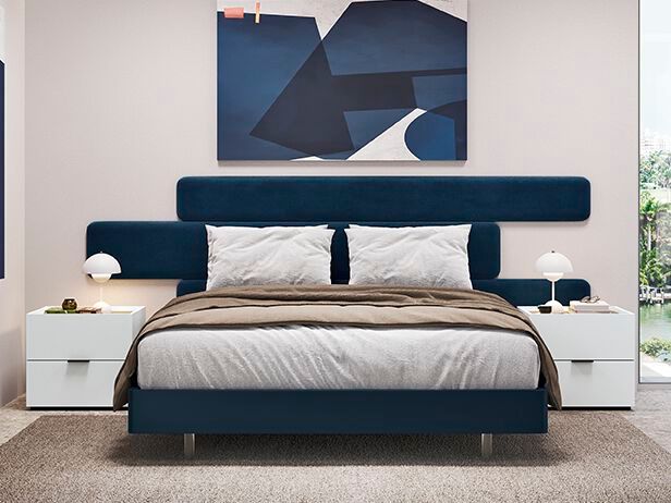 DESIRE Fabric double bed with high headboard By Febal Casa