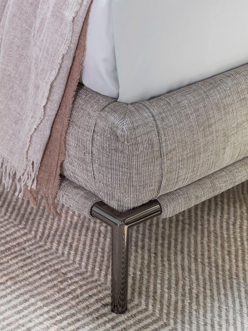 ICON Upholstered fabric double bed with removable cover By Flou