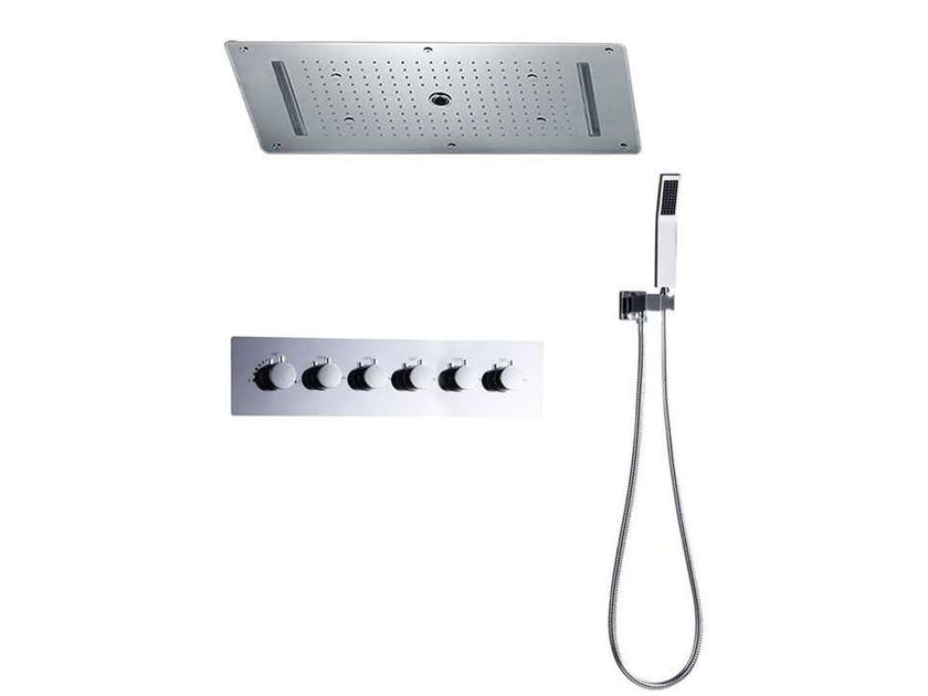 FS971RWM Recessed LED shower set with overhead shower By Fontana Showers