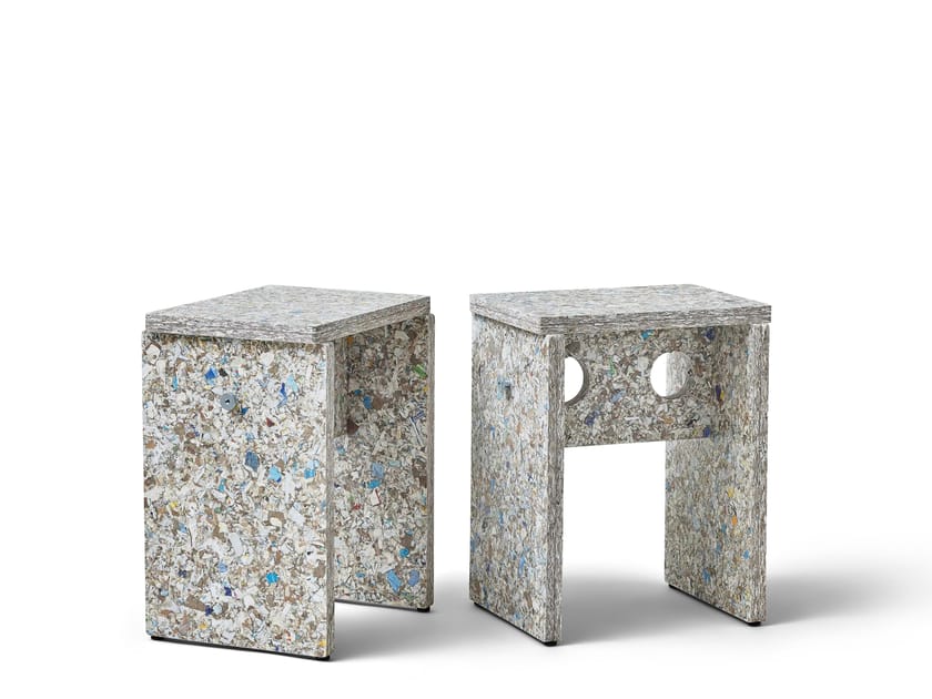 REMAKE Low recycled material stool By Form & Refine