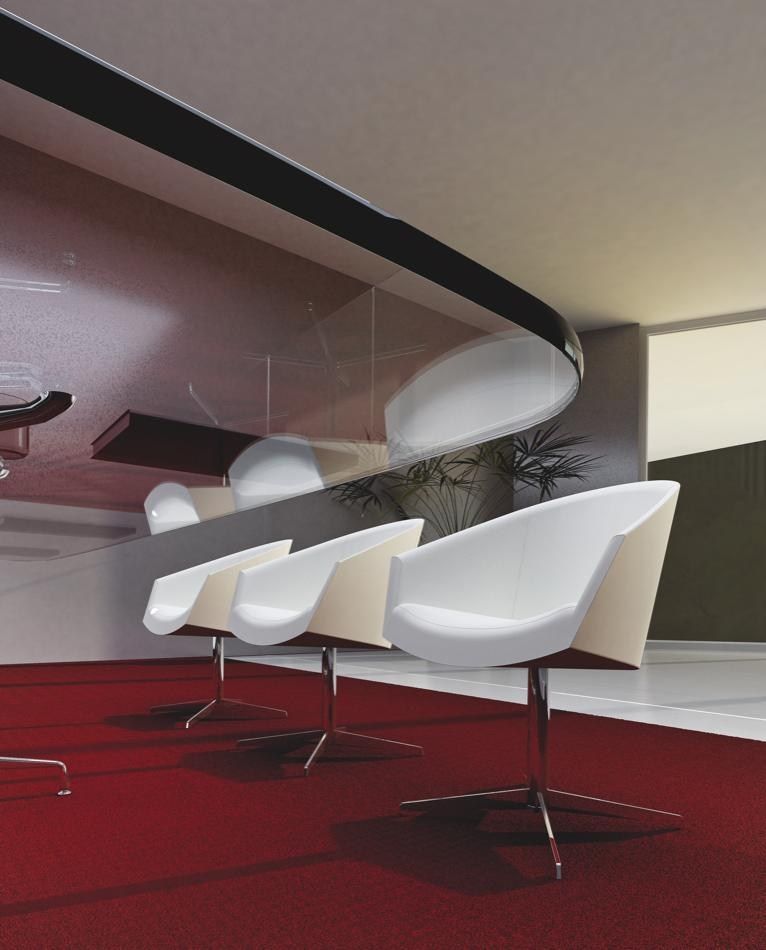 GABA Fabric easy chair with armrests with 4-spoke base By Cizeta ...
