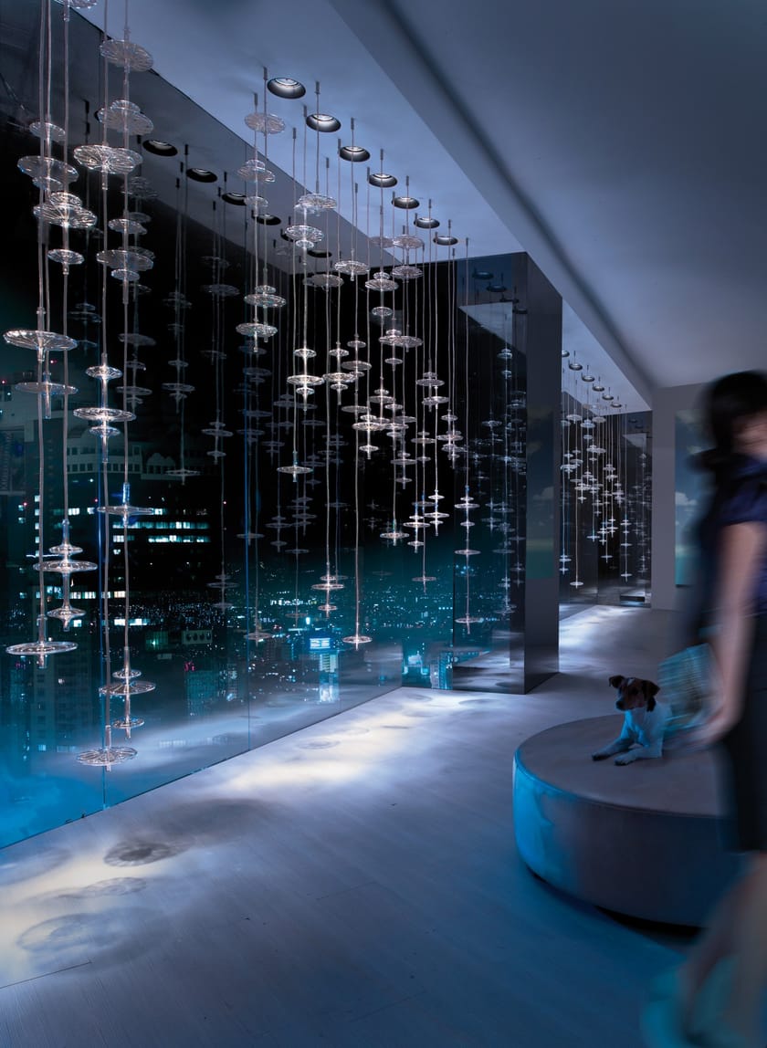 Contemporary style glass pendant lamp GAMMA By melogranoblu