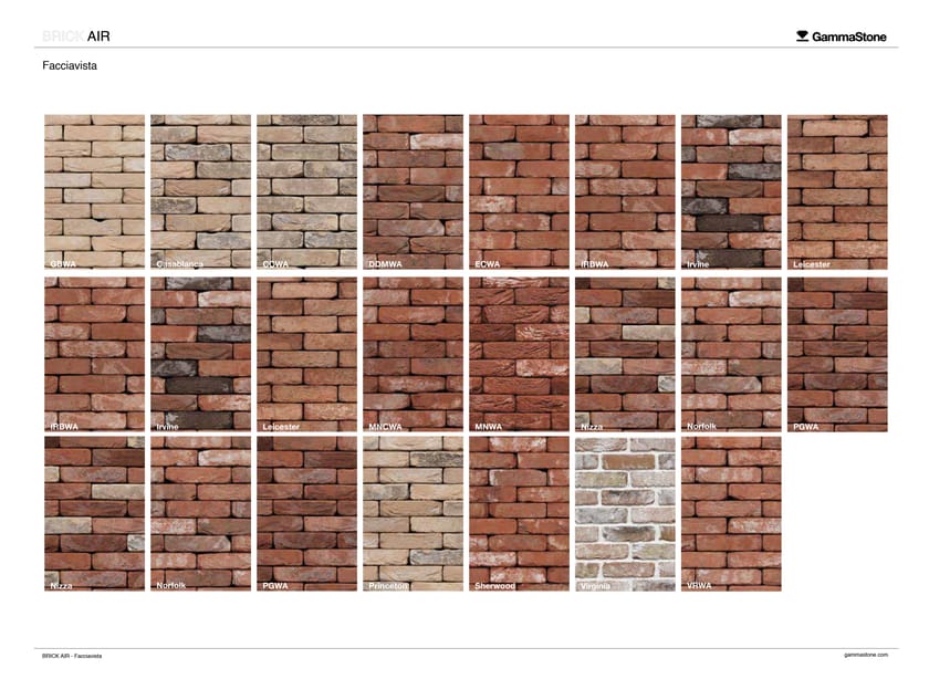 GAMMASTONE BRICK AIR Klinker or porcelian bricks panel By GammaStone