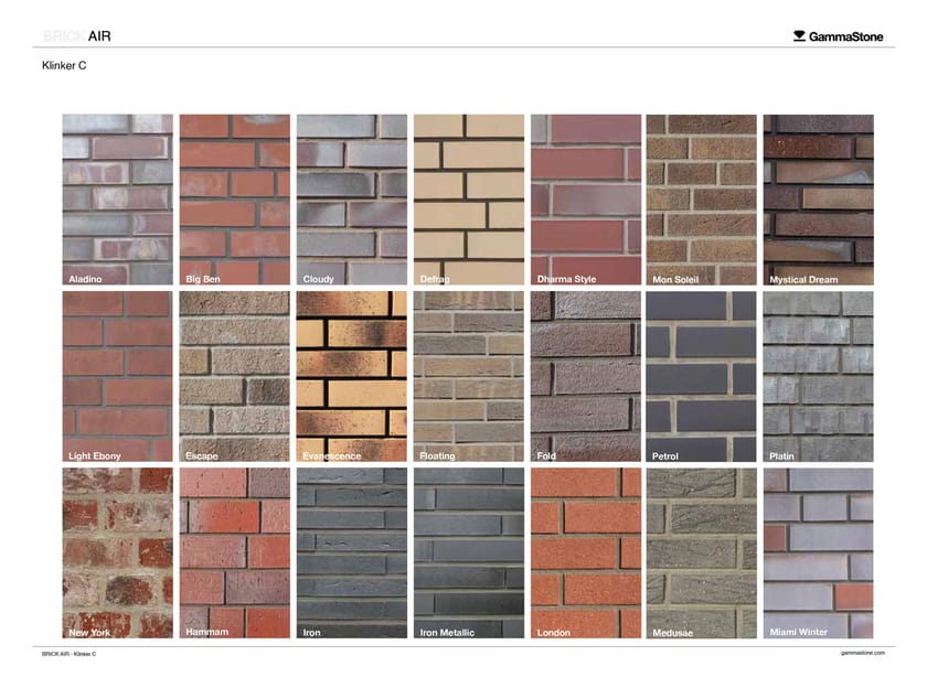 GAMMASTONE BRICK AIR Klinker or porcelian bricks panel By GammaStone