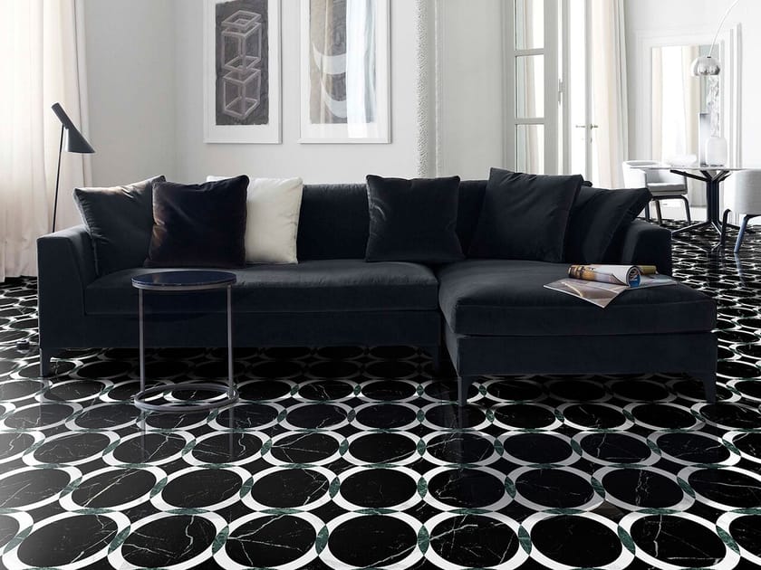 NERO MARQUINA Porcelain stoneware wall/floor tiles with marble effect ...