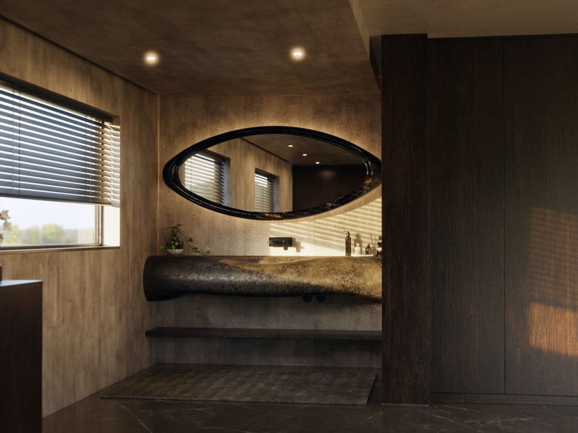 CYCLE Oval wall-mounted fiberglass mirror By GANSK