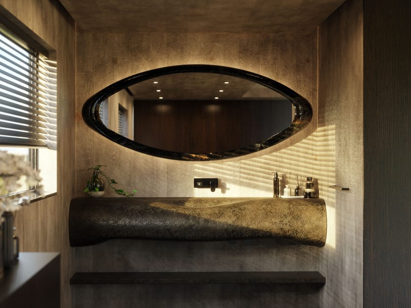 CYCLE Oval wall-mounted fiberglass mirror By GANSK