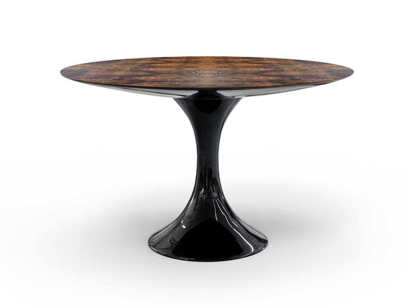 JADE Round fiberglass dining table with Carrara marble top By GANSK