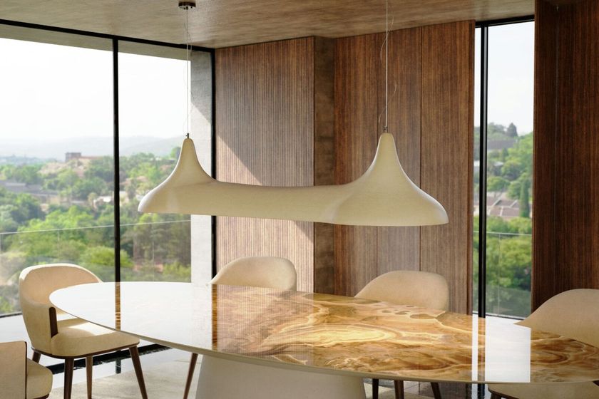 TUBA LED fiberglass pendant lamp By GANSK