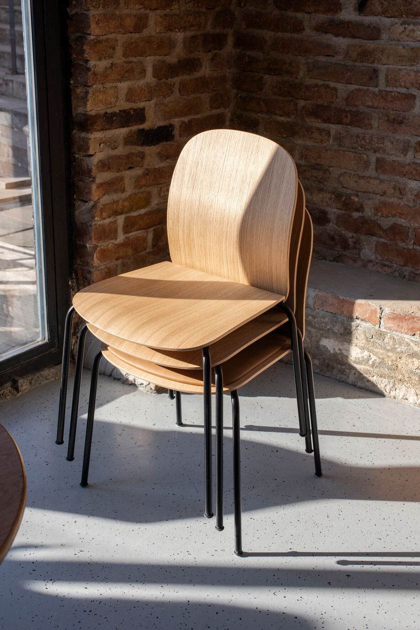 BOOK Stackable chair with padded seat By GAZZDA