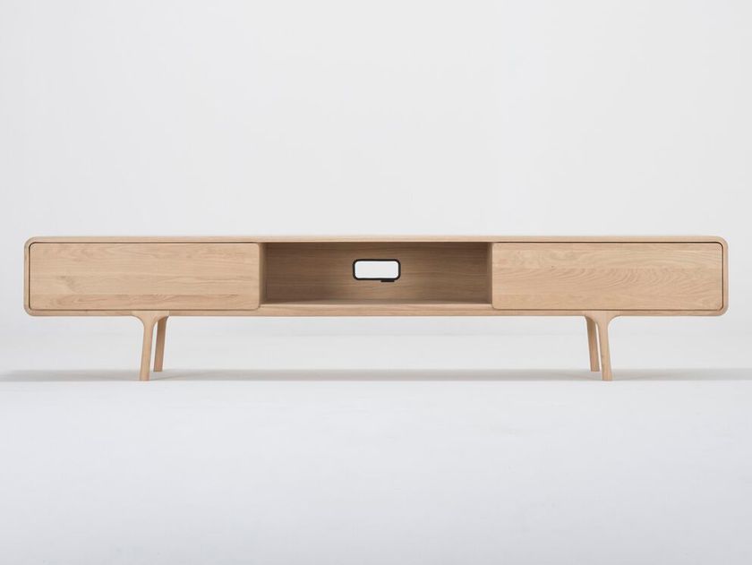 FAWN Low oak TV cabinet with drawers By GAZZDA | design Salih Teskeredzic