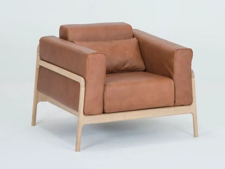 FAWN Leather armchair with armrests By GAZZDA | design Salih Teskeredzic