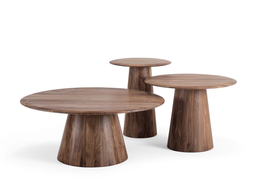 MUSHROOM Round walnut side table By GAZZDA