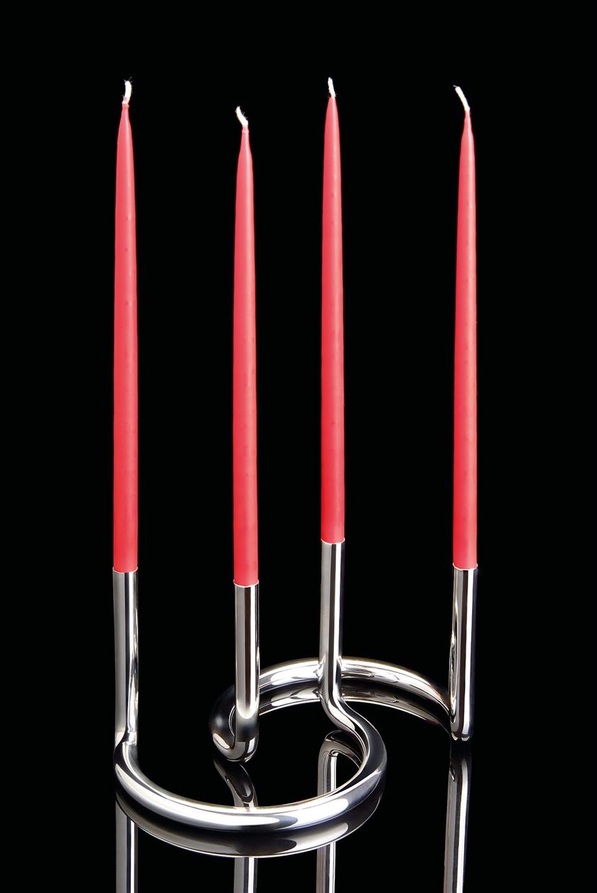Stainless steel candle holder GEMINI By Architectmade design Peter Karpf