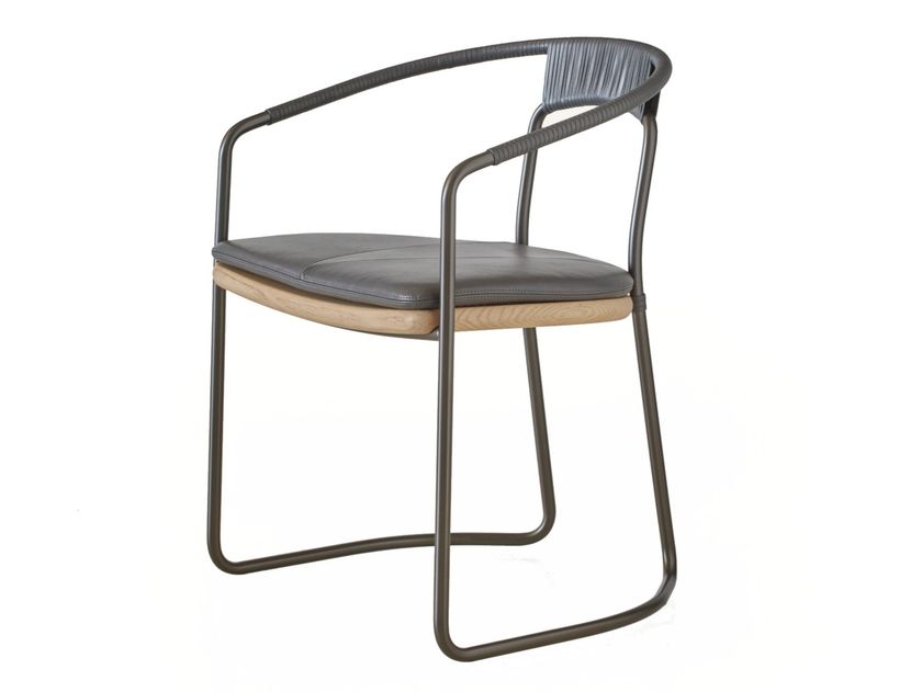 GEOMETRIC Wood and steel chair with armrests By BassamFellows | design ...