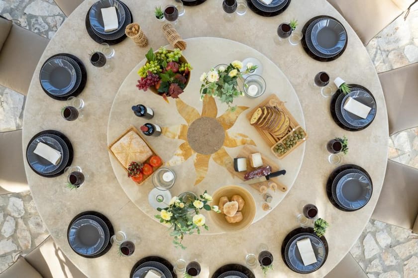 Stone Table 10 Round stone garden table By GH LAZZERINI