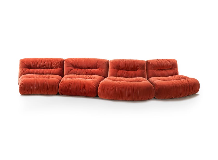 MAMBO Curved sectional velvet sofa By GHIDINI1961 | design Lorenza Bozzoli