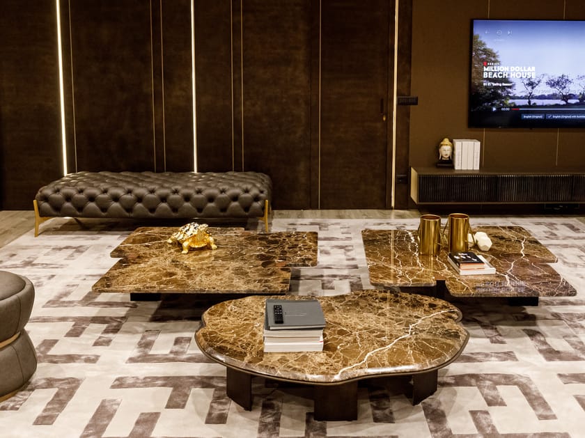 Tufted upholstered leather bench GIANNA By Able