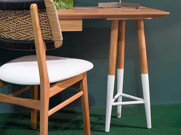 GIANNO | Rectangular writing desk Rectangular teak writing desk with ...