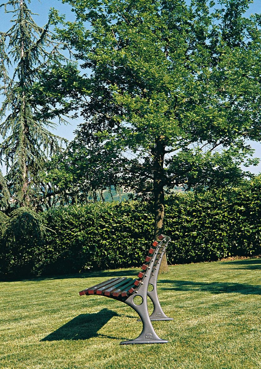GILIA Wooden bench with back By Neri | design Studio Associato Manzi e ...