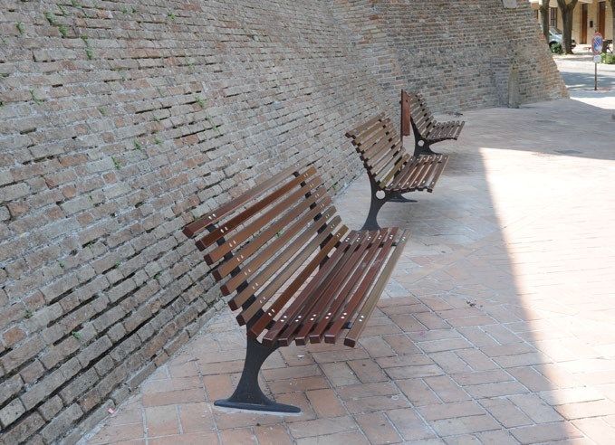 GILIA Wooden bench with back By Neri | design Studio Associato Manzi e ...
