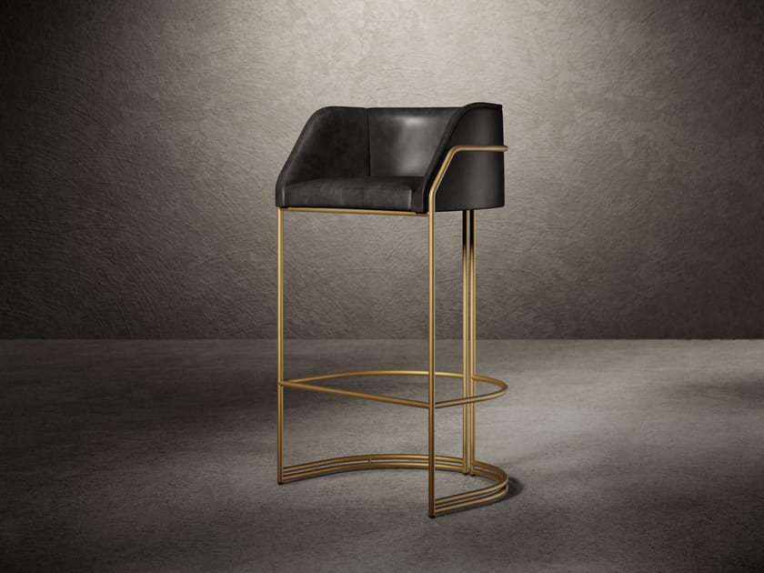 DEJA VU Upholstered high fabric stool By GIOPAGANI | design Gio Pagani