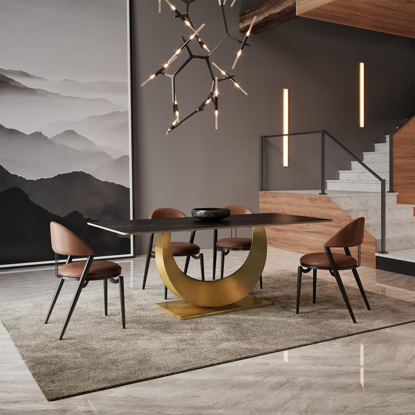 Tavolo rettangolare in pietra sinterizzata MOON - GIULIA GRILLO - Edilportale