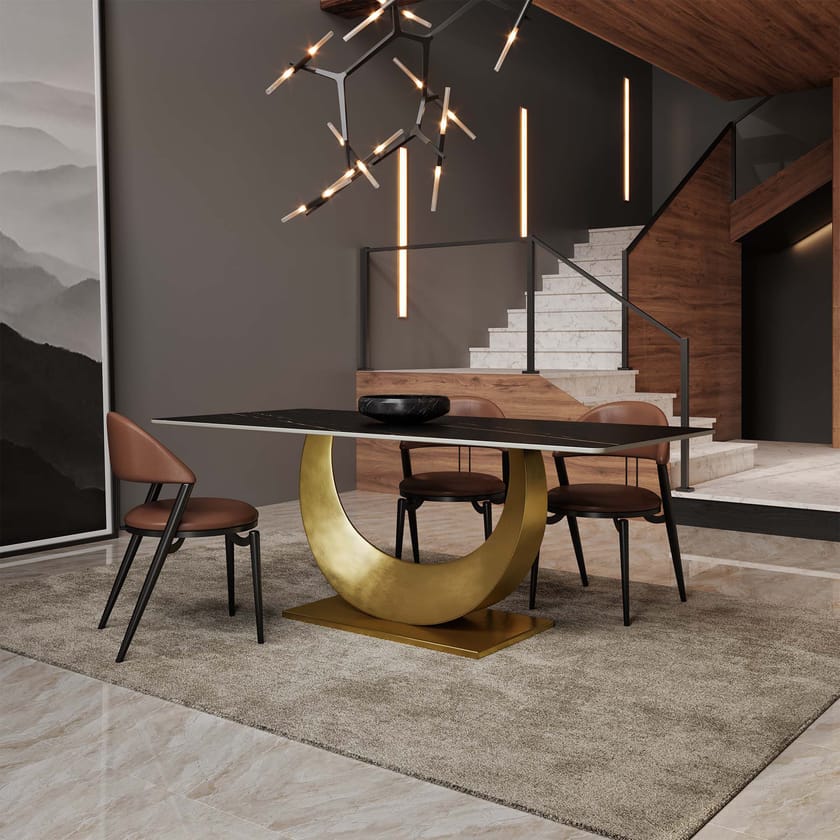 Tavolo rettangolare in pietra sinterizzata MOON - GIULIA GRILLO - Edilportale