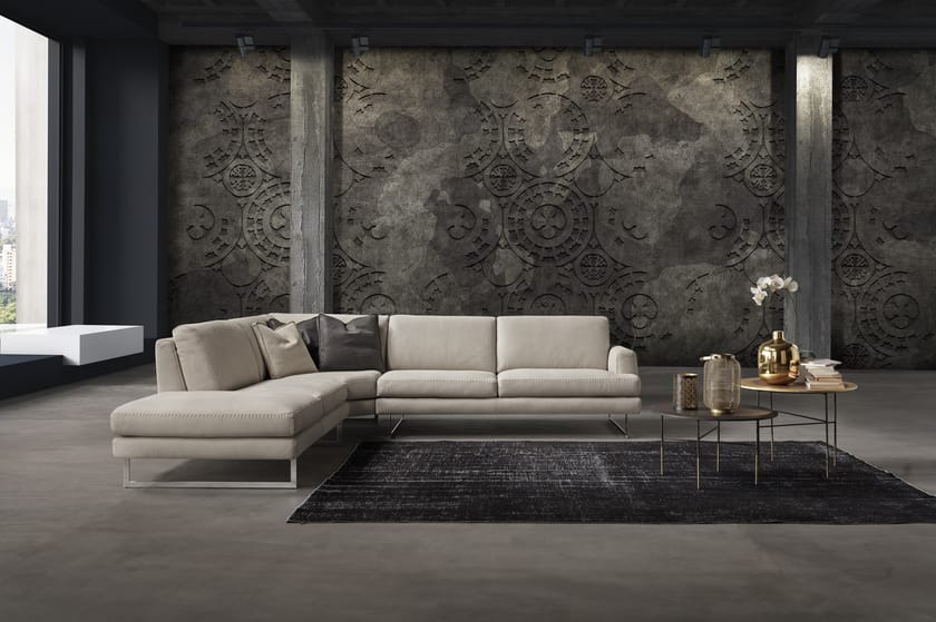 GLAMOUR | Sofá de esquina Sofá tapizado de cuero de esquina By Rossini Sofas