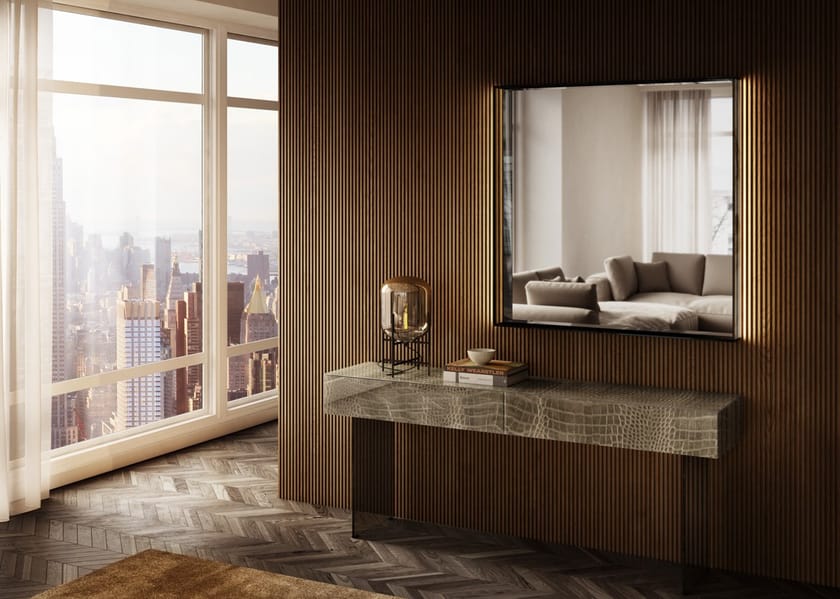 GLASS - 1449 Wall-mounted mirror with integrated lighting By Lago ...