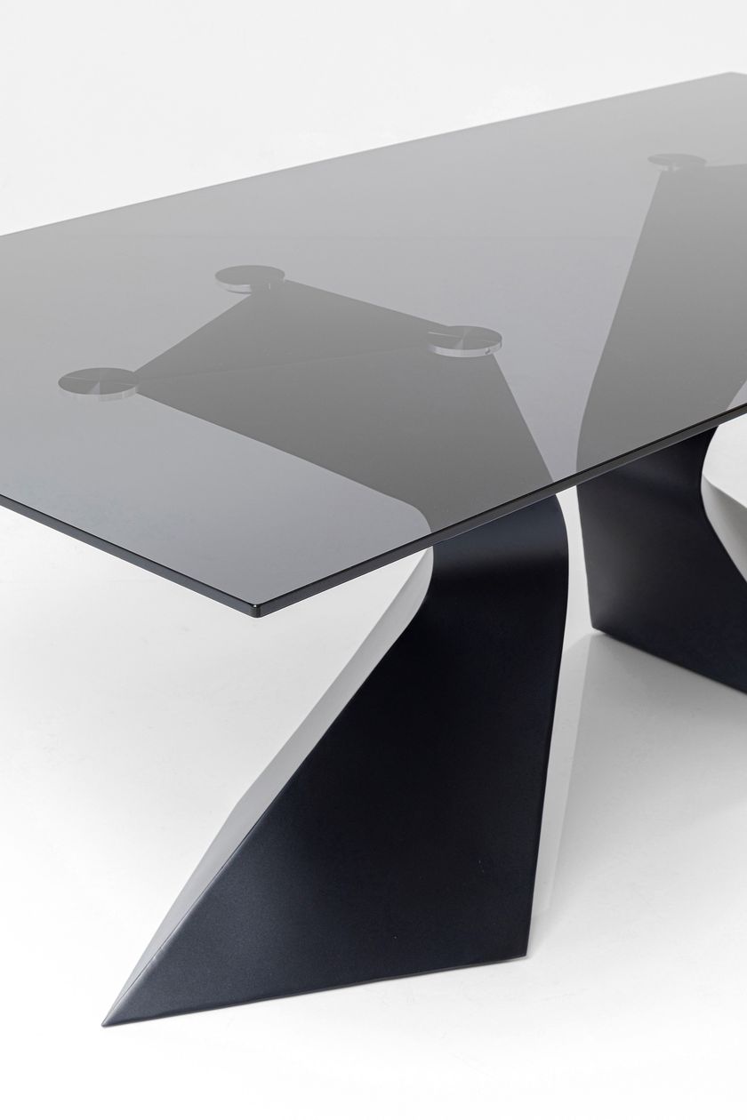 GLORIA Rectangular steel and glass table By KARE Design