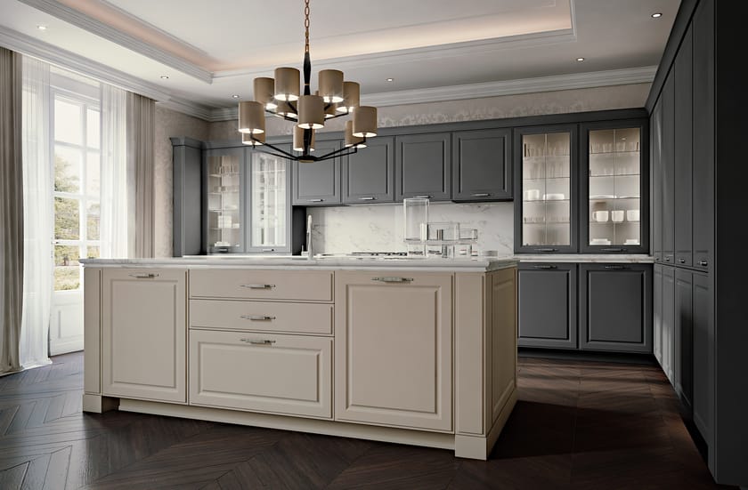 GONZAGA Fitted kitchen with island By SCIC