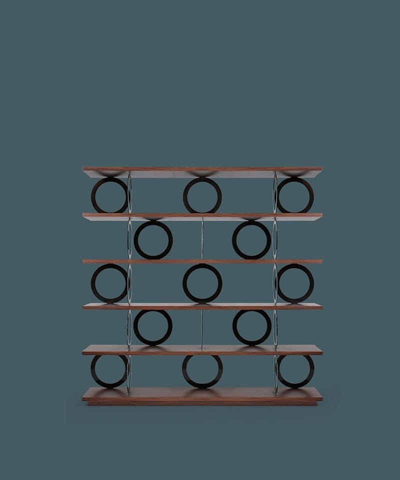 Open modular bookcase GORDON By Borzalino design Carlo Bimbi