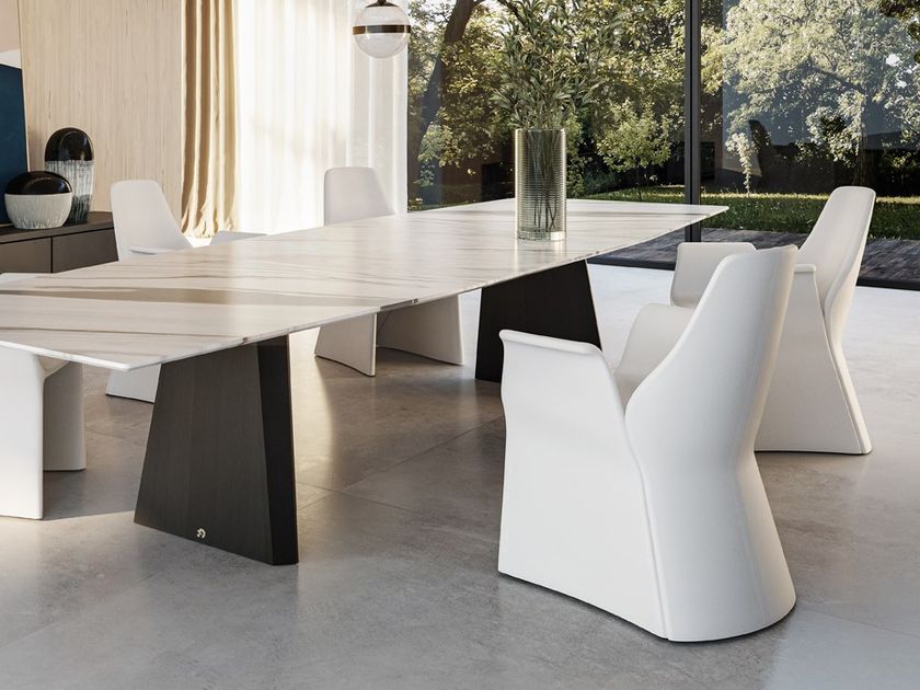 Sedia in pelle con braccioli GRACE 2018 By Draenert design Gino Carollo