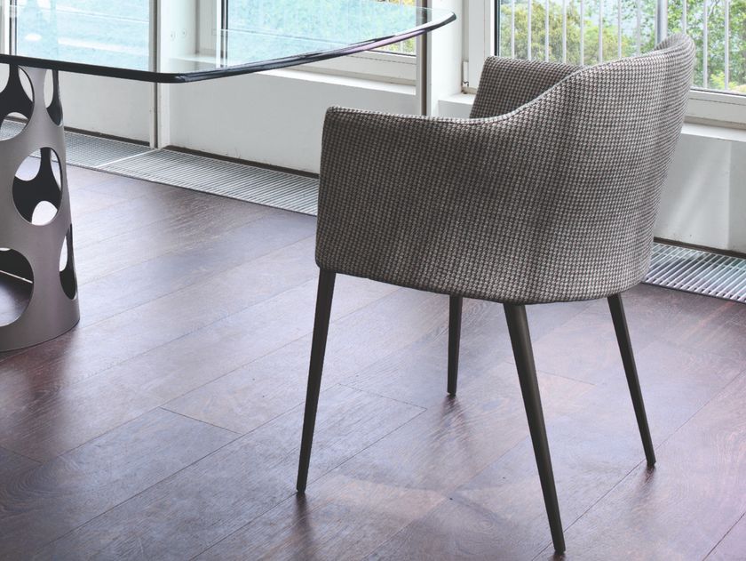GRACE Upholstered fabric chair with armrests By Porada | design Gino ...