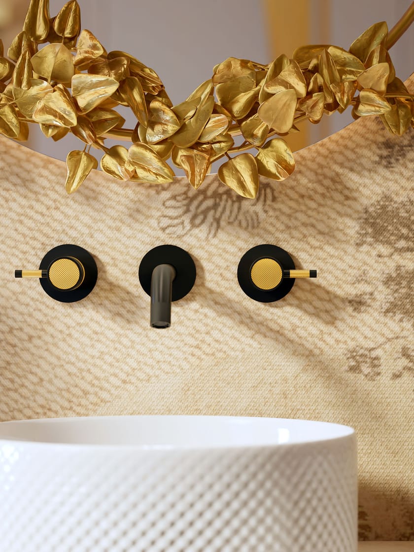 CAMEO Wall-mounted chromed brass washbasin tap By GRAFF