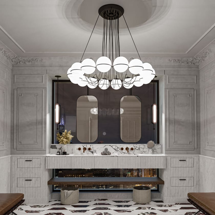 CAMEO Wall-mounted chromed brass washbasin tap By GRAFF