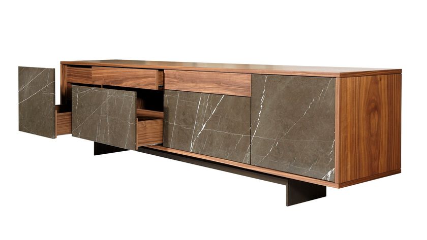 Sideboard in marble and wood with drawers GRAMMI GREY KENDZO By Maami ...