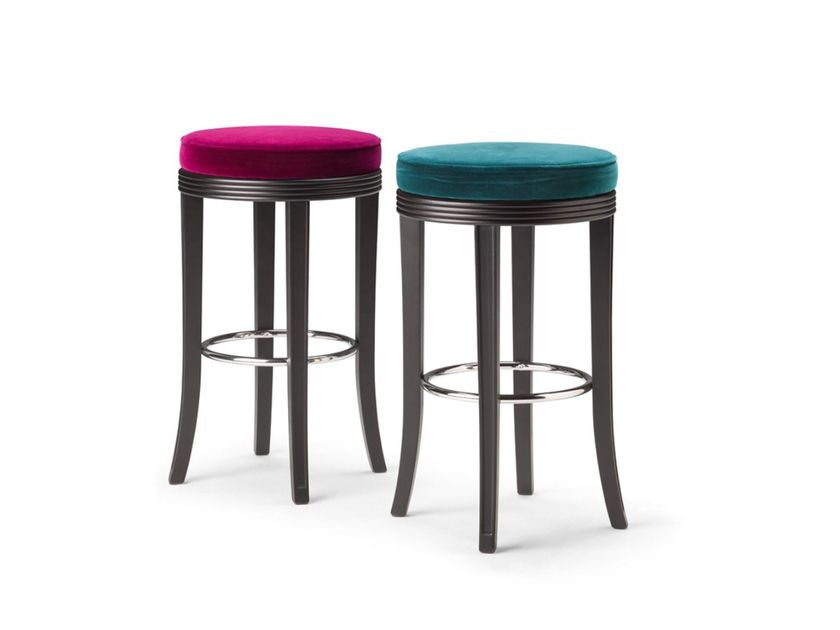 GRAN DUCA High wooden stool with footrest By Prestige