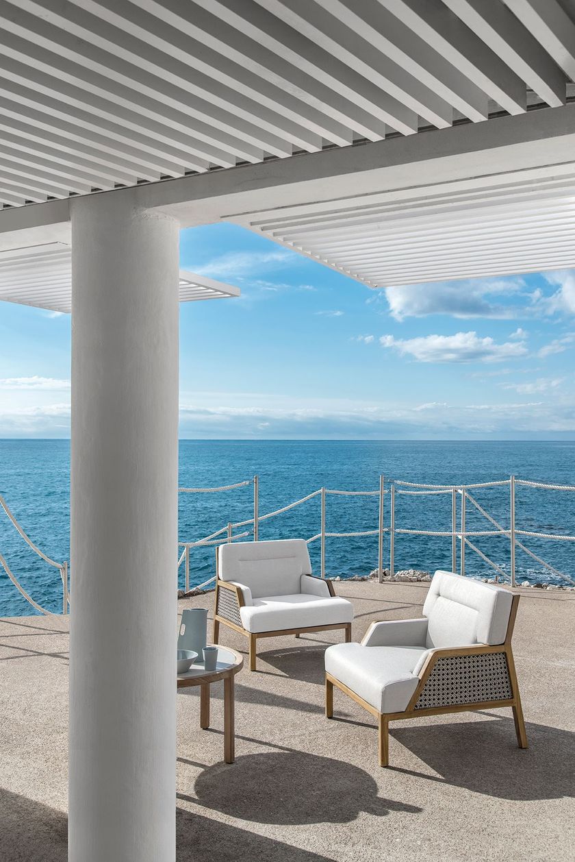 GRAND LIFE Bergere garden armchair with armrests By Ethimo | design ...